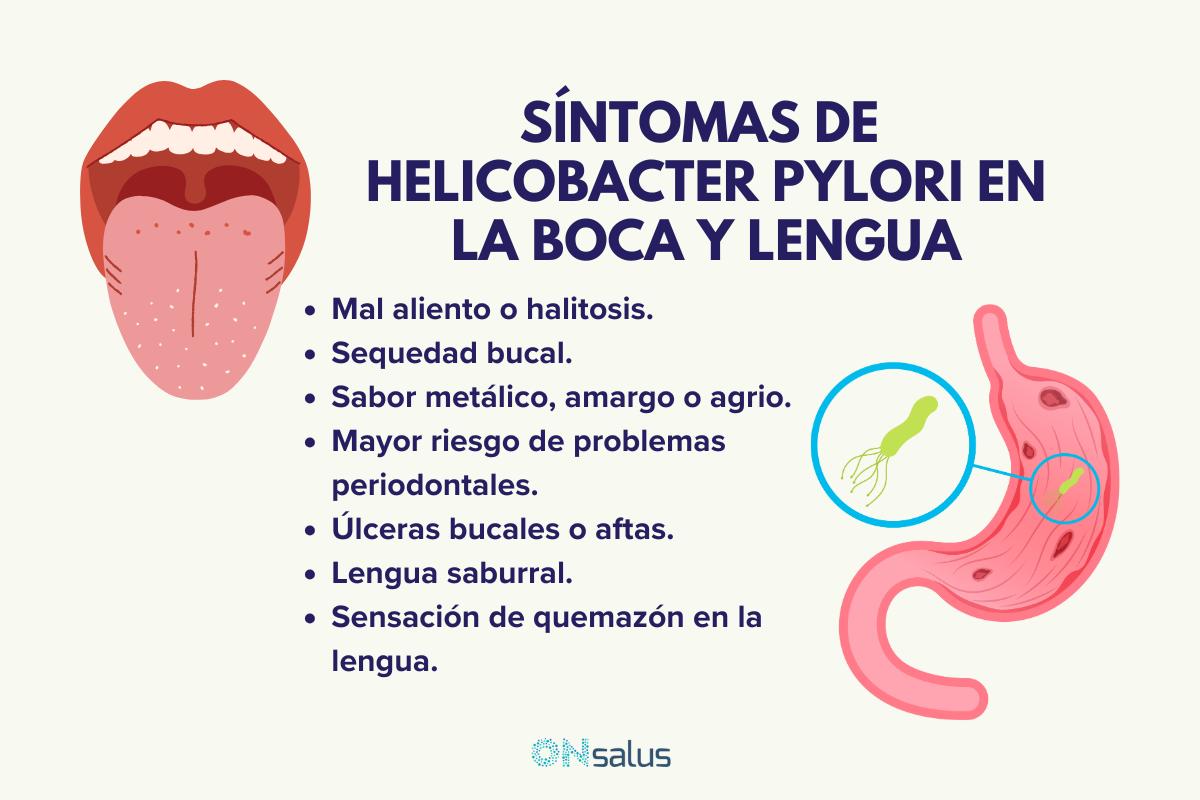 Síntomas de Helicobacter pylori en la boca y la lengua
